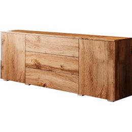 OTTO home Sideboard &raquo;PARIS&laquo; 1 Stk. tlg. Moderne 150cm breite grifflose Kommode, vielseitig einsetzbar braun B/H/T: 150cm x 68cm x 39cm, 3 Stk., 2 Stk.