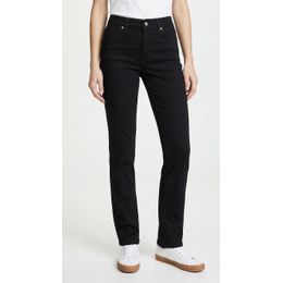 MAC Damen Slim-fit-Jeans "MELANIE", schwarz, Gr. 46, unifarben, Denim/Jeans, Obermaterial: 90% Baumwolle, 8% Polyester, 2% Elasthan, Jeans, mit
