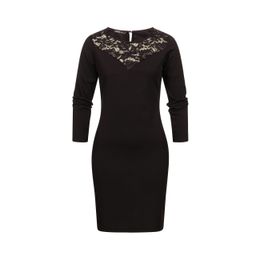 CLOUD 5IVE Damen A-Linien-Kleid "CLOUD 5IVE Long Sleeve Dress with lace inset", schwarz, Gr. XS, unifarben, 95% Polyester, 5% Elasthan, Kleider