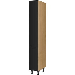 Nobilia Apothekerschrank &raquo;"MIAMI", mit 5 Einh&auml;ngek&ouml;rben, Breite 30 cm, H&ouml;he 216,6 cm,&laquo; vormontiert, Ein- und Auszugsd&auml;mpfung SoftStoppPro schwarz 