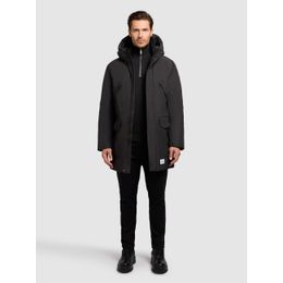 Khujo Herren Wintermantel "FIGARO", schwarz, Gr. L, unifarben, Web, 100% Polyester, M&auml;ntel