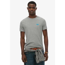 Superdry Herren Rundhalsshirt "ESSENTIAL LOGO EMB TEE", grau, Gr. XL, meliert, Single Jersey, Obermaterial: 100% Baumwolle, Shirts, aus Baumwolle und