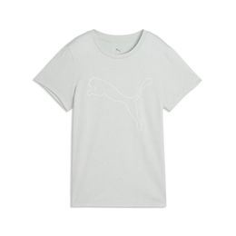 Puma Damen Trainingsshirt "W TAD ESSENTIAL HEATHER LOGO TEE", grau, Gr. XL, Jersey, Obermaterial: 100% Polyester, Shirts, Kurzarm, sportliches