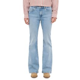 Mustang Damen Comfort-fit-Jeans "Damen Style Shelby Flared", blau, Gr. 31, unifarben, Denim/Jeans, 98% Baumwolle, 2% Elasthan, Jeans