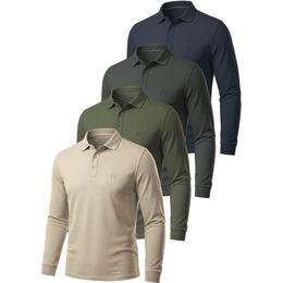 Normani 4er Set Herren Langarm Poloshirt Lyroe in Beige/Anthrazit/Navy/Oliv | Gr.: 4xl