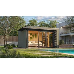 Weka Gartenhaus &raquo;Amberley&laquo; verschiedene Farben braun Massivholz Fu&szlig;boden im Gartenhaus, ohne Dacheindeckung