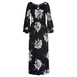 Lascana Maxikleid in schwarz-creme-bedruckt | Gr.: 42