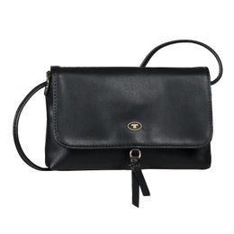 Tom Tailor Damen Tom Tailor Umh&auml;ngetasche &raquo;Luna&laquo; mit hochgl&auml;nzendem Logo und kleinem dekorativen Knoten schwarz B/H/T: 21cm x 13cm x 5cm