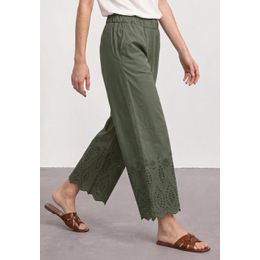 Street One Damen Stoffhose, gr&uuml;n, Gr. 36, unifarben, Web, 100% Baumwolle, Hosen, High Waist