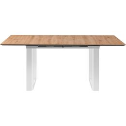 set one by Musterring Esstisch &raquo;New Atlanta&laquo; Platte rechteckig mit schweizer Kante, ausziehbar, Gestell in U-Form wei&szlig; B/H/T: 190cm x 76cm x 90cm, 