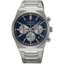 Seiko Damen Chronograph Quarzuhr, Armbanduhr, Herrenuhr, Damenuhr, Stoppfunktion, Datum silber Einheitsgr&ouml;&szlig;e
