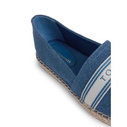 Tommy Hilfiger Damen Espadrille "HILFIGER WEBBING ESPADRILLE", Gr. 38denim, Textil, unifarben mit Farbeinsatz, Schuhe, Halbschuh, Schlupfschuh,