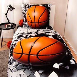 Herding's Young Collection Bettw&auml;sche &raquo;Young Collection Basektball&laquo; 2 Stk. bunt Renforc&eacute;, Obermaterial: 100% Baumwolle B/L: 135cm x 200cm, 1 Stk., 1 Stk., Renforc&eacute;, B/L: 80cm x 