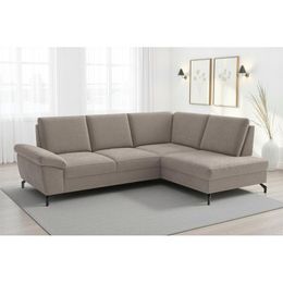 Sit & More sit&more Ecksofa &raquo;Chelsea L-Form, B: 264 cm, mit Armteil-& Sitztiefenverstellung&laquo; optional Schlaffunktion und Bettkasten beige 100% Polyester B/H/T: 