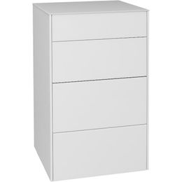 M&auml;usbacher Kommode &raquo;Imola&laquo; Kommode mit Glasfront und Glasoberplatte grau B/H/T: 52cm x 89cm x 42cm, F&uuml;&szlig;e aus Kunststoff,2 Packst&uuml;cke, 2 Stk.