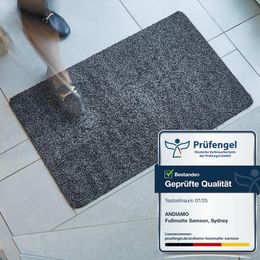 OTTO home Fu&szlig;matte &raquo;Sydney, Schmutzfangmatte&laquo; rechteckig 6 mm H&ouml;he melierte Optik, rutschhemmend, f&uuml;r In- und Outdoor, waschbar grau Baumwolle B : 