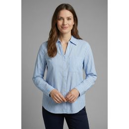 s.Oliver Damen Langarmbluse, blau, Gr. 36, gestreift, Web, Obermaterial: 100% Viskose, Blusen, im Streifen-Design und aus Viskose