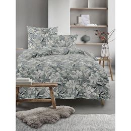 Irisette Bettw&auml;sche &raquo;Wave 8585&laquo; 2 Stk. anschmiegsam und atmungsaktiv, Ganzjahresqualit&auml;t grau Mako-Satin, Obermaterial: 100% Baumwolle B/L: 155cm x 220cm, 1 