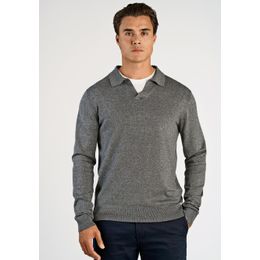 LINDBERGH Herren Strickpullover "Strickpullover Slim Fit", grau, Gr. L, Obermaterial: 80% Viskose, 20% Nylon, Pullover