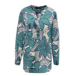 Aniston SELECTED Schlupfbluse in petrol-offwhite-blau-camel | Gr.: 38