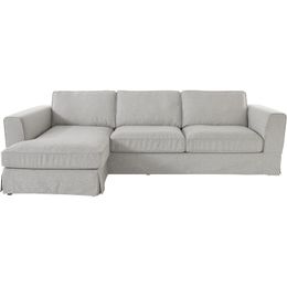 Home Affaire OTTO home Ecksofa &raquo;Vintage L-Form&laquo; 3-Sitzer Polsterecke im Landhausstil, mit abnehmbarer Husse grau 100%PES B/H/T: 284cm x 83cm x 165cm, Struktur (100