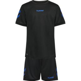 Hummel M&auml;dchen T-Shirt & Shorts "HMLBLAZE CLUB 26 POLY SET KIDS", schwarz, Gr. 152, Obermaterial: 100% Polyester, KOB Set-Artikel, mit Seitentaschen,