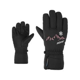 Ziener M&auml;dchen Skihandschuhe "LAILLA-Z AQUASHIELD M&Auml;DCHEN", schwarz, Gr. 4,5, Polyester, Handschuhe, wasserdicht, winddicht, atmungsaktiv, warm,
