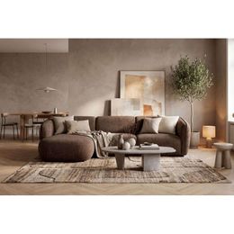 Home Affaire Ecksofa &raquo;OSTRUP Rundsofa, L-Form, Naturt&ouml;ne, Boucle oder Chenille&laquo; Breite 280 cm, organische Form mit sanften Rundungen braun 100% 