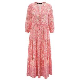 Aniston SELECTED Maxikleid in pink-hellrot-rose-offwhite-orange-apricot | Gr.: 42