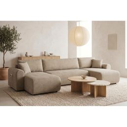 OTTO home Wohnlandschaft &raquo;JONAA Feinstruktur, U-Form, 311 cm. -OTTO. Verl&auml;ssliche Qualit&auml;t&laquo; Tonnentaschen-Federkern, Bettkasten, Schlafsofa (133/270) 