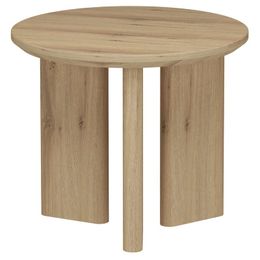 OTTO home Beistelltisch &raquo;Cassian&laquo; 1 Stk. tlg. warme Eichenoptik, au&szlig;ergew&ouml;hnliches Kreuzgestell, &Oslash; 50 cm B/H/T: 50cm x 42cm x 50cm