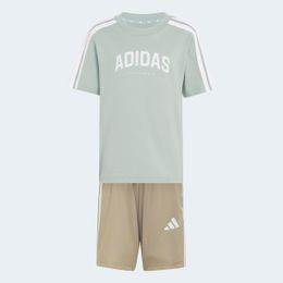 Jungen Trainingsanzug "ADIDAS COLLEGIATE KIDS SET", braun, Gr. 98, adidas Sportswear, Obermaterial: 100% Baumwolle. Obermaterial Hose: 100%