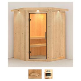 Karibu Sauna &raquo;Nanna&laquo; Set, ohne Ofen beige ohne Ofen, (ohne Ofen)