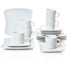 Retsch Arzberg Kaffeeservice &raquo;Geschirr-Set, Service SANDY&laquo; Porzellan Made in Germany, 18 Teile, f&uuml;r 6 Personen wei&szlig; Porzellan 18 Stk.