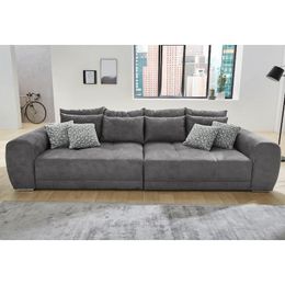Jockenh&ouml;fer Big-Sofa &raquo;Moldau, B. 306 cm, mit Federkernpolsterung, Liegefl&auml;che 120x240 cm&laquo; Mega-Sofa im XXL-Format, Federkern, 12 Kissen grau Feinstruktur (100% 