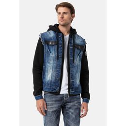 Cipo & Baxx CIPO & BAXX Herren Jeansjacke "Cipo & Baxx Jacke CJ307", blau, Gr. XL, uni, Obermaterial: 100% Baumwolle CO. Futter: 100% Baumwolle CO. 100%