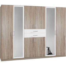 wimex Kleiderschrank &raquo;Diver Dreht&uuml;renschrank mit Spiegel, in der Breite 270cm&laquo; Bestseller Schlafzimmerschrank wahlweise 3 Innenausstattungen wei&szlig; B/H/T: 
