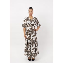 Elara Kleid Damen Gr&ouml;&szlig;e 42 braun / wei&szlig; Sommerkleid