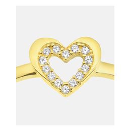 Diamant L'&eacute;ternel Ring aus 375 Gelbgold mit Zirkonia Herz-Design | Gr.: 49