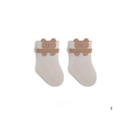 MUNADUNA 5er-Pack Socken mit braunem B&auml;ren- und Kleidermotiv | Gr.: 17-18