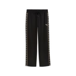 Puma Herren Trainingshose "ESS ELEVATED TAPE RELAXED SWEATPANTS FL OP", schwarz, Gr. XL, bedruckt, Fleece, Obermaterial: 66% Baumwolle, 34%