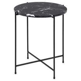 ACTONA GROUP Beistelltisch &raquo;Avila&laquo; Ecktisch, rund, Tischplatte aus Marmorstein, T: 52 cm schwarz B/H/T: 42cm x 45cm x 42cm
