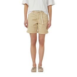 s.Oliver Damen Bermudas, beige, Gr. 40, Web, Obermaterial: 98% Baumwolle, 2% Elasthan, Hosen, inkl. geflochtenem G&uuml;rtel, Baumwollstretch