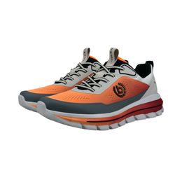 Bugatti Herren Sneaker, Gr. 43, orange, Textil, Schuhe, Freizeitschn&uuml;rer, Halbschuh im Materialmix