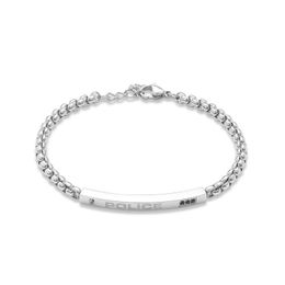 Police Herren Armband &raquo;Cubet&laquo; mit Kristallstein (synth.) silber 22cm, Edelstahl
