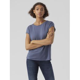 V&eacute;ro Moda VERO MODA Damen T-Shirt "VMAVA PLAIN SS TOP JRS NOOS", blau, Gr. M, unifarben, Jersey, Obermaterial: 95% Lyocell, 5% Elasthan, Shirts, Materialmix,