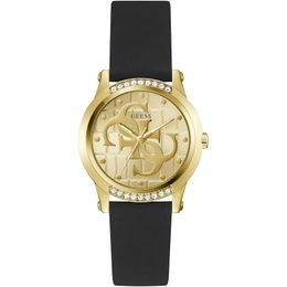 Guess Damen Quarzuhr &raquo;ANNETTE&laquo; Armbanduhr, Damenuhr, Silikonarmband gold Einheitsgr&ouml;&szlig;e