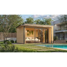 Weka Gartenhaus &raquo;Amberley&laquo; verschiedene Farben braun Massivholz Fu&szlig;boden im Gartenhaus, ohne Dacheindeckung