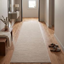 Sehrazat Teppich &raquo;LIMA, auch als L&auml;ufer und in RUnd&laquo; rechteckig 10 mm H&ouml;he Kurzflor, Linienstruktur, leichter Glanz, Wohnzimmer beige Polyester, Polypropylen B
