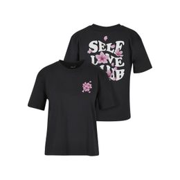 MISS TEE Damen Kurzarmshirt "Miss Tee Damen Self Love Club Tee", schwarz, Gr. M, unifarben, 100% Baumwolle, Shirts
